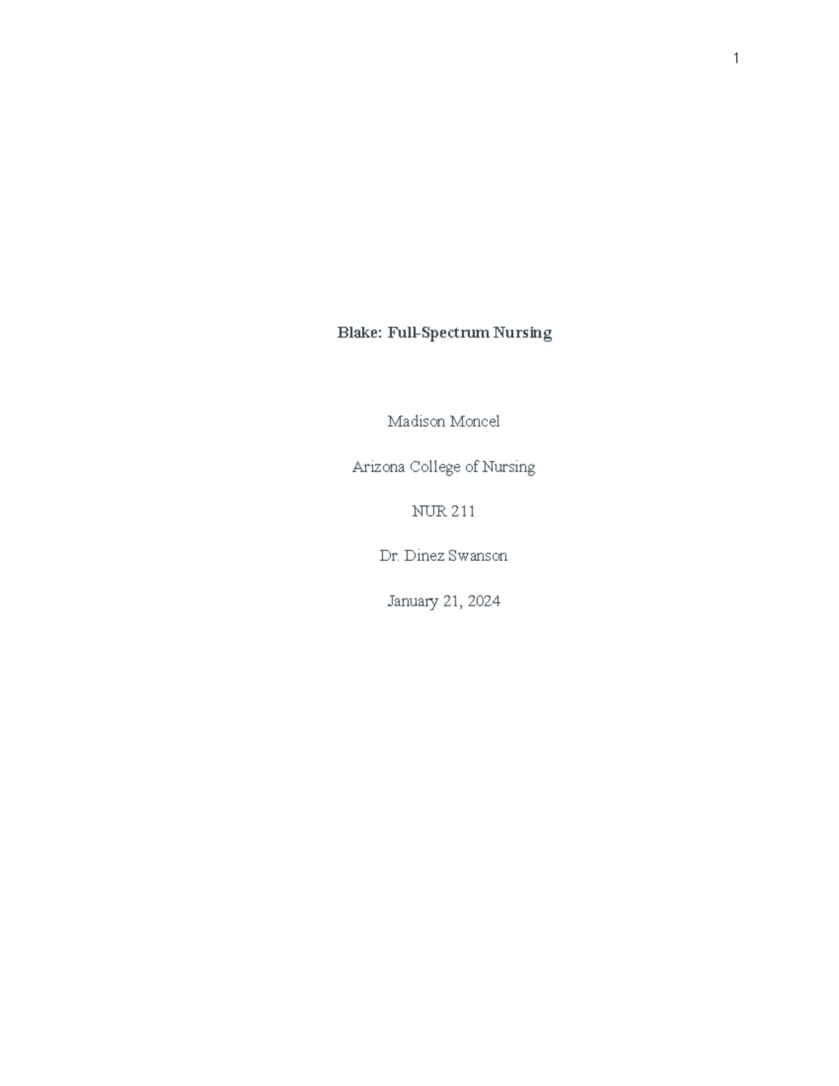 Blake Full Spectrum Nursing - Blake: Full-Spectrum Nursing Madison ...