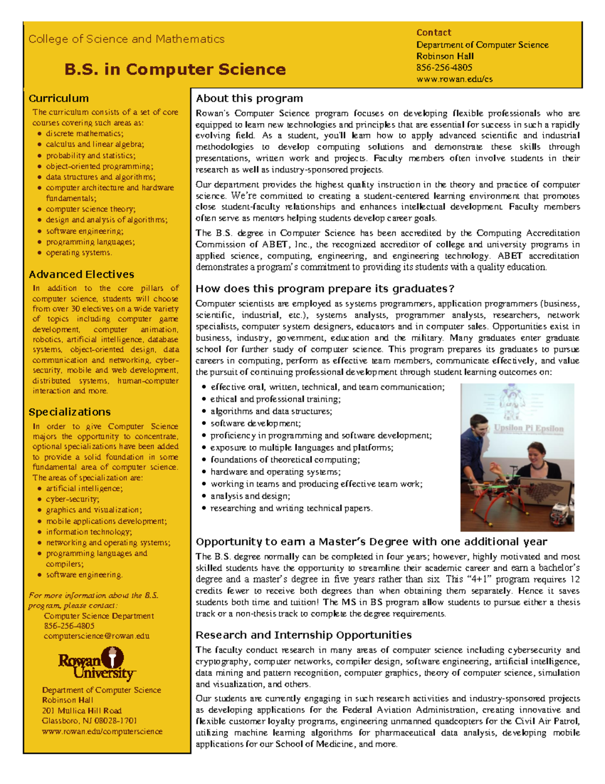 BS Brochure - nothing - College of Science and Mathematics B. in ...