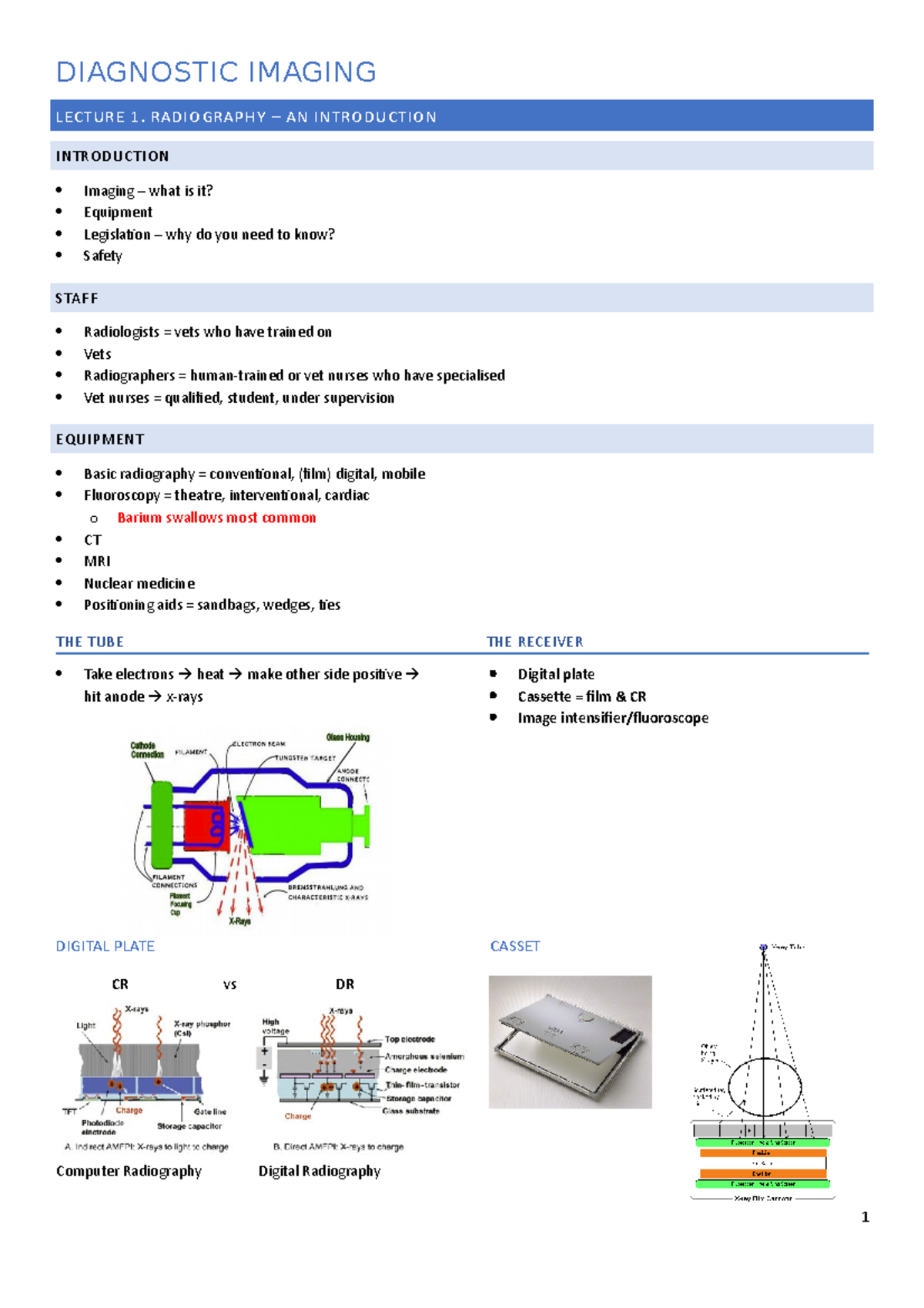 Diagnostic Imaging Notes - Tora Thomas - DIAGNOSTIC IMAGING LECTURE 1 ...