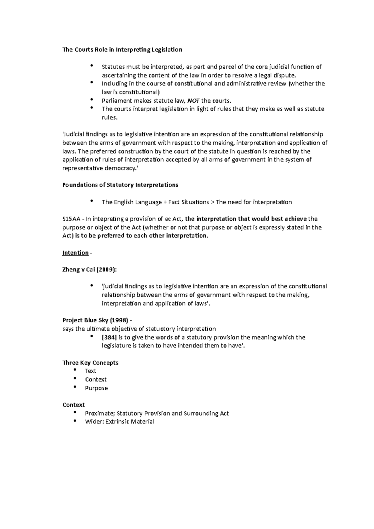 Statutory Interpretation Guide - The Courts Role in Interpreting ...