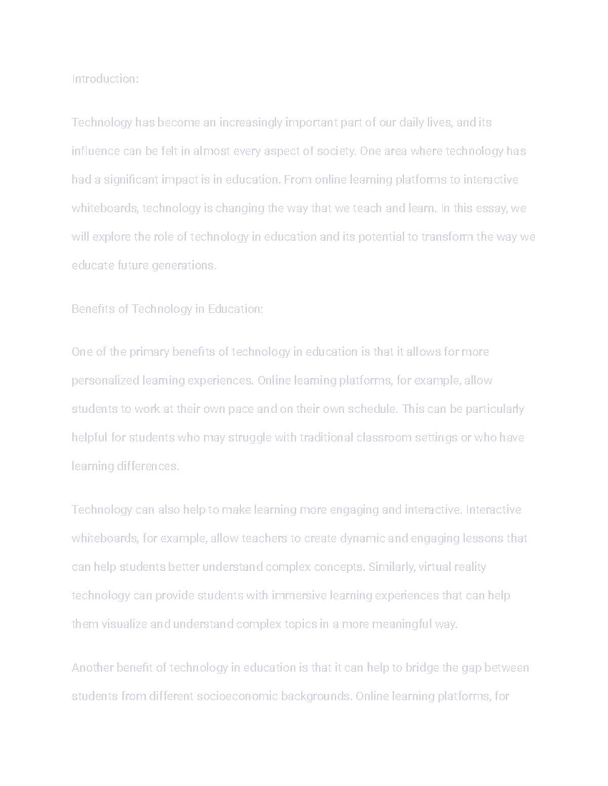 Role of Tech in Schools - Introduction: Technology has become an ...