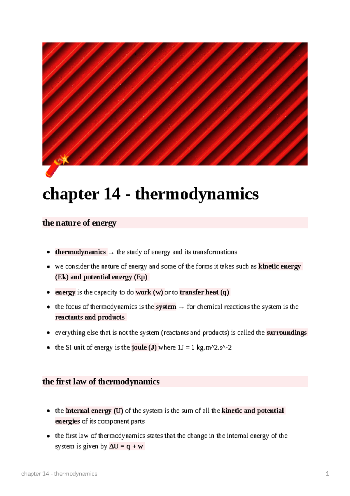 Chemistry chapter 14 - thermodynamics - 🧨 chapter 14 - thermodynamics ...