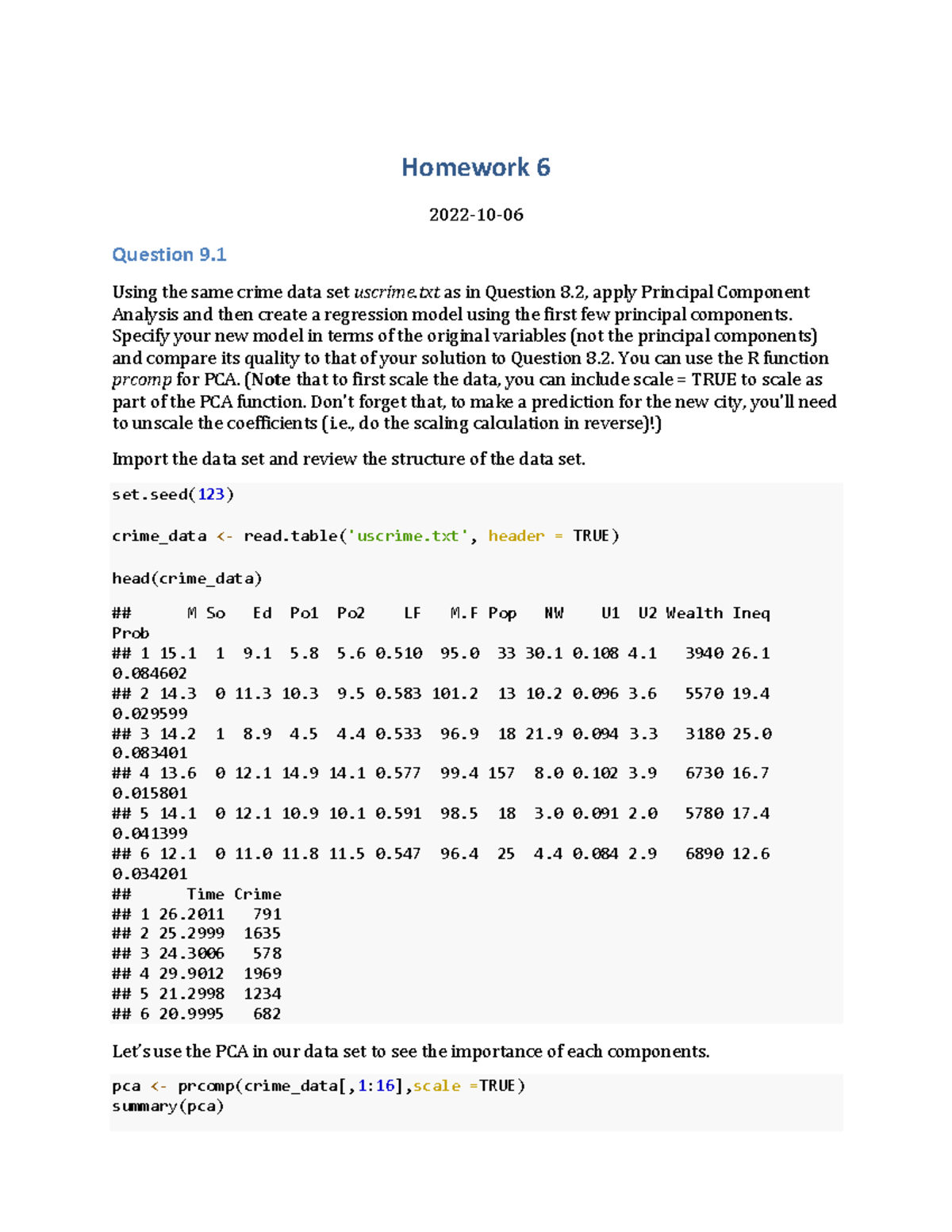 Homework-6-sln - Homework 6 - ISYE 6501 - Homework 6 2022 - 10 - 06 ...