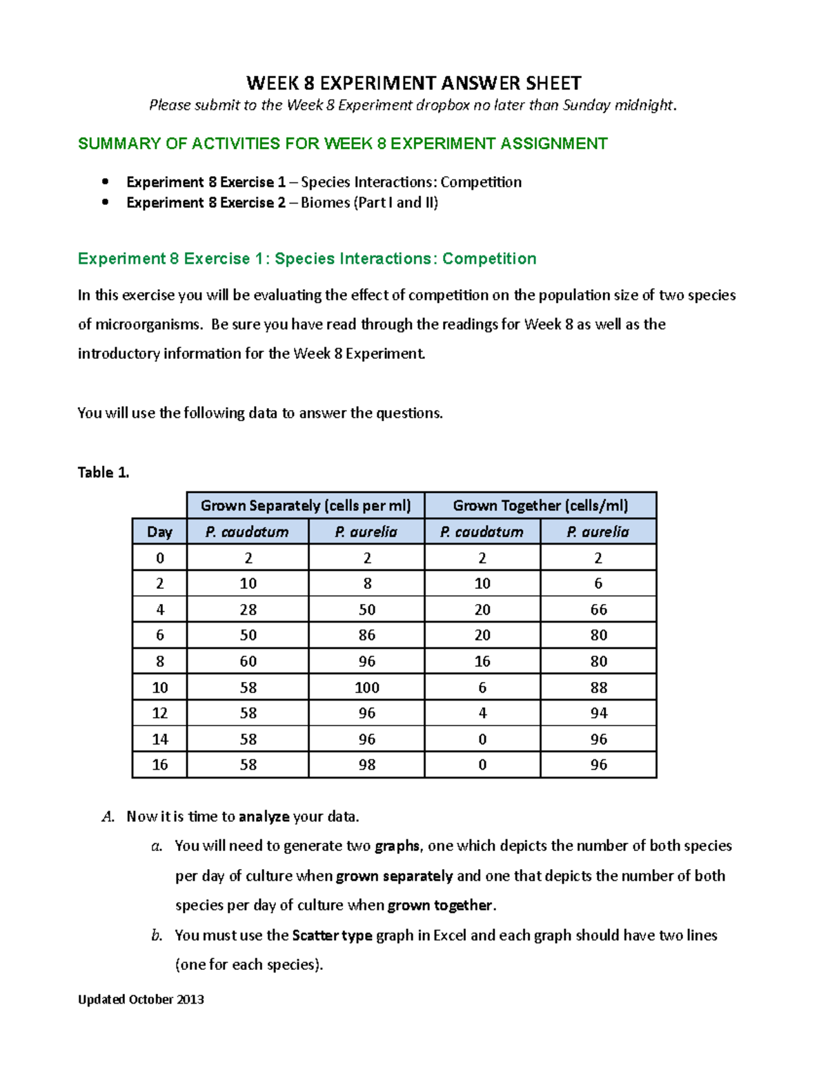 Week 8 Experiment Answer Sheet - WEEK 8 EXPERIMENT ANSWER SHEET Please ...