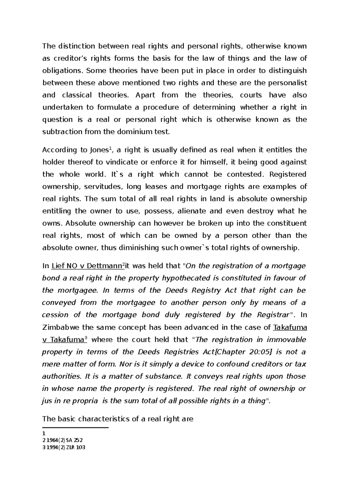 Difference between real and personal rights - The distinction between ...