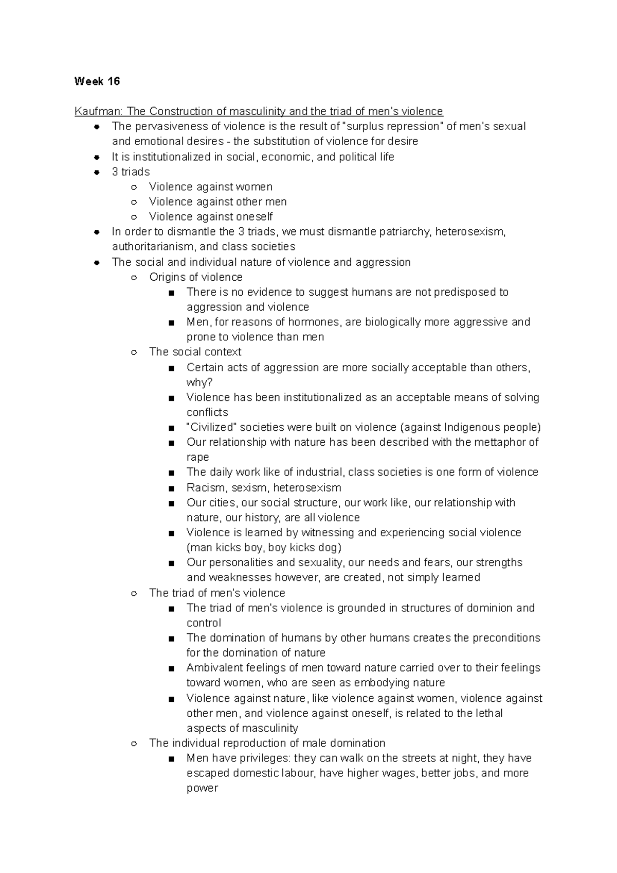 Week 16 - huma 1950 lecture notes week 16 - Week 16 Kaufman: The ...