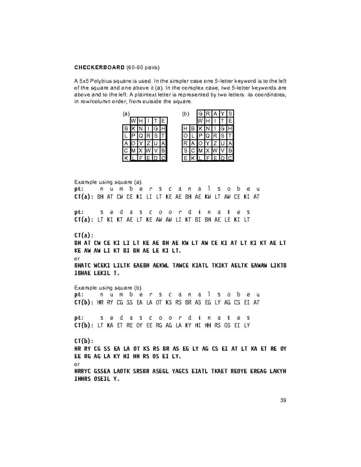Cryptography, greek and latin suffixes, codes and ciphers (playfair ...
