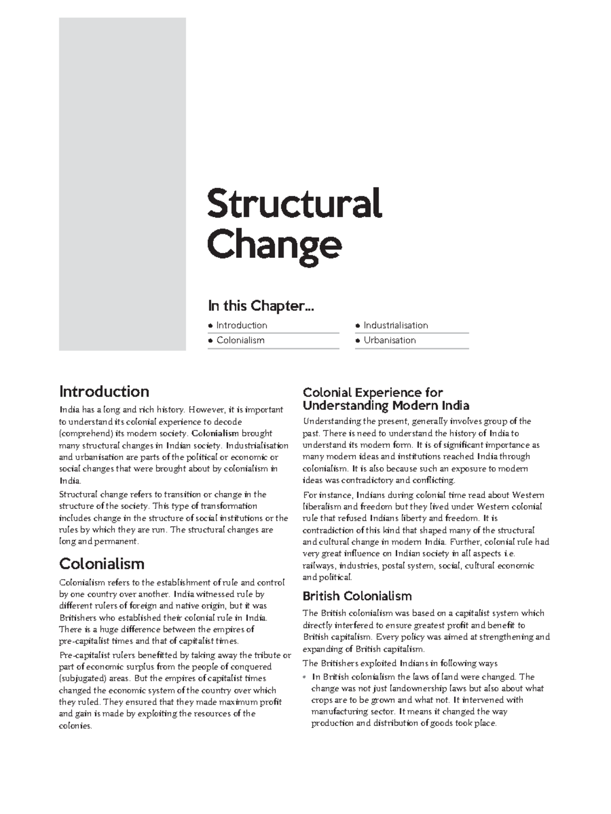 1. Structural Change - We live in a kind of society where our work and ...