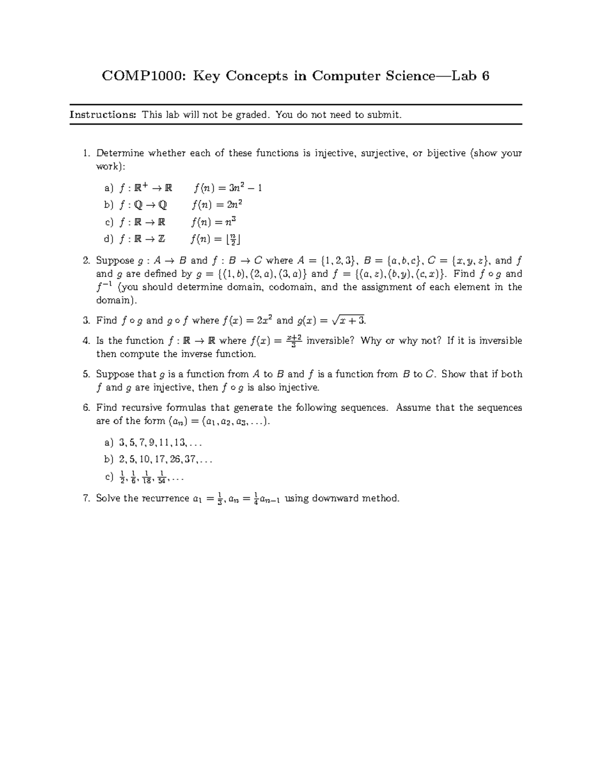 COMP 1000-Lab 6 - unmarked - COMP1000: Key Concepts in Computer Science ...