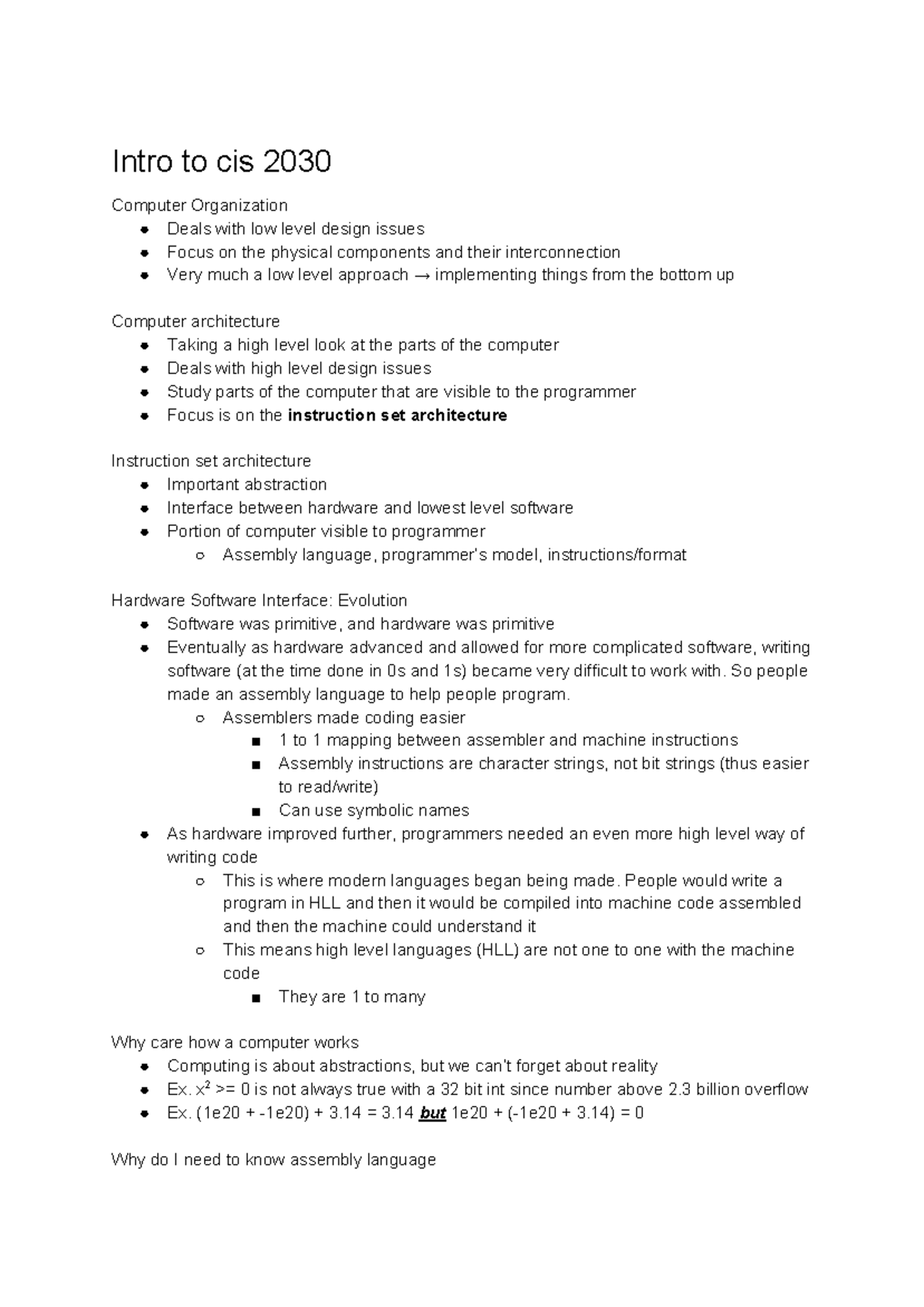 01 Intro To Structure And Application Of Microcomputers And Computer Science Intro To Cis 