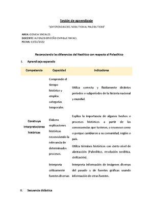 D1 A2 Sesion PS. DÍA DE LA Educación Primaria - ACTIVIDAD DE APRENDIZAJE 1 I. DATOS INFORMATIVOS ...