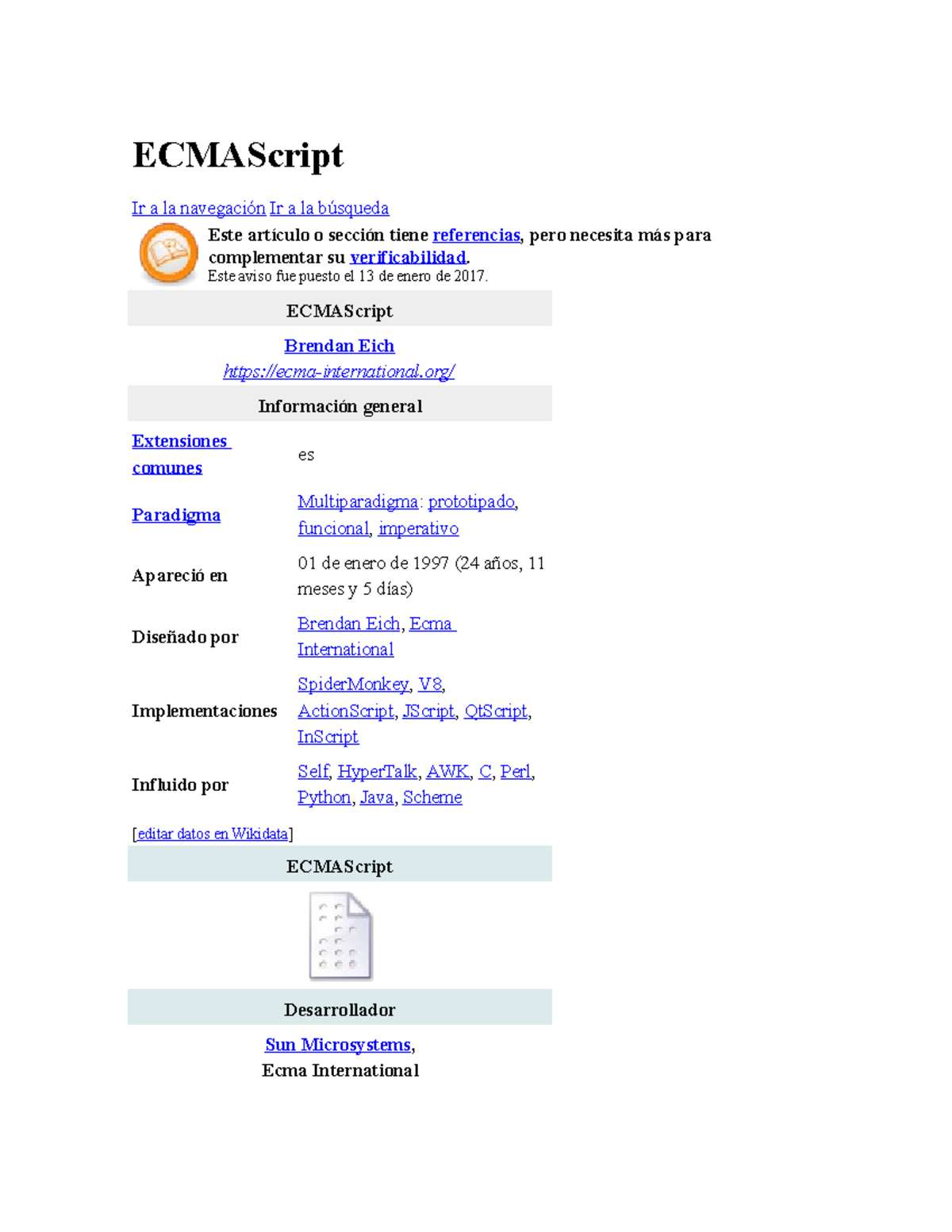 Ecmascript - Reporte sobre los temas de programacion - ECMAScript Ir a ...