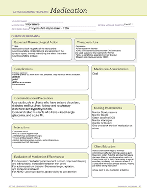 Losartan ATI TEMPLATE - ACTIVE LEARNING TEMPLATES THERAPEUTIC PROCEDURE ...