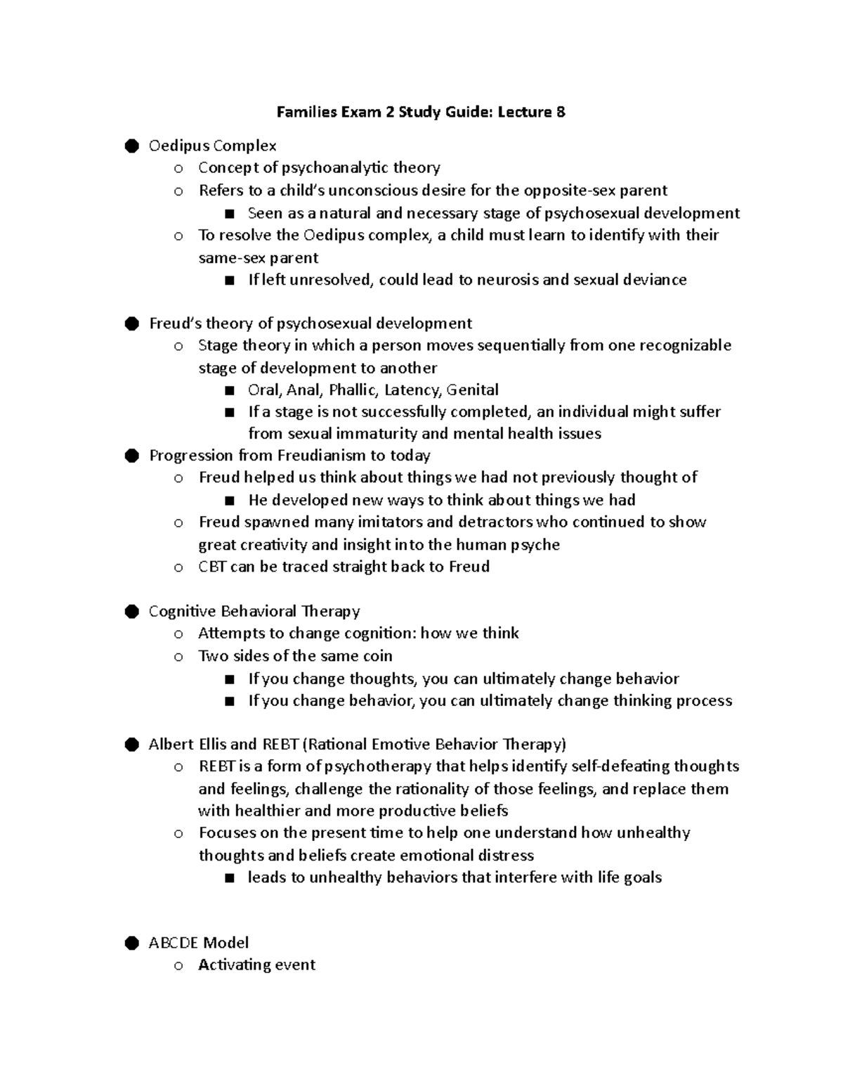 Working With Families Exam 2 Study Guide - Families Exam 2 Study Guide ...