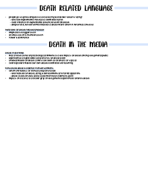 Chapters 1 + 2 - Dr. Sims’ class - Chapter 1 : Education About Death ...