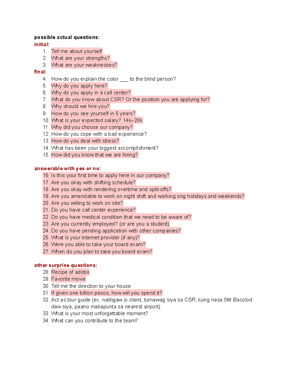 Interview-TIPS - interview tips when applying for call center ...