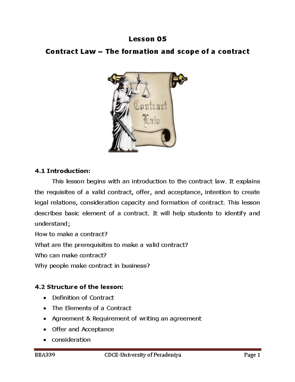 BL - 05- Contract LAW - THE Formation AND Scope OF A Contract - Lesson ...