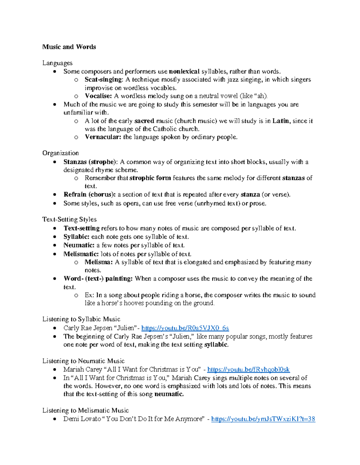 05 Text, Voice Types, Instruments - Music and Words Languages - Some ...