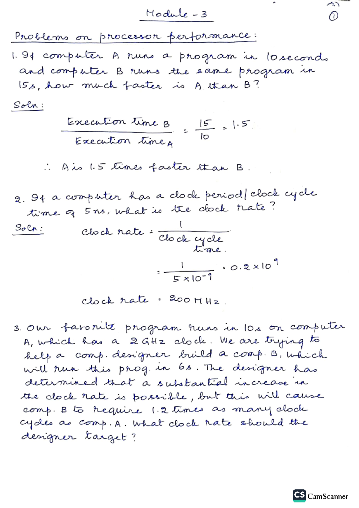 Cao module 3 Problems - Computer architecture and desih=gn - Studocu