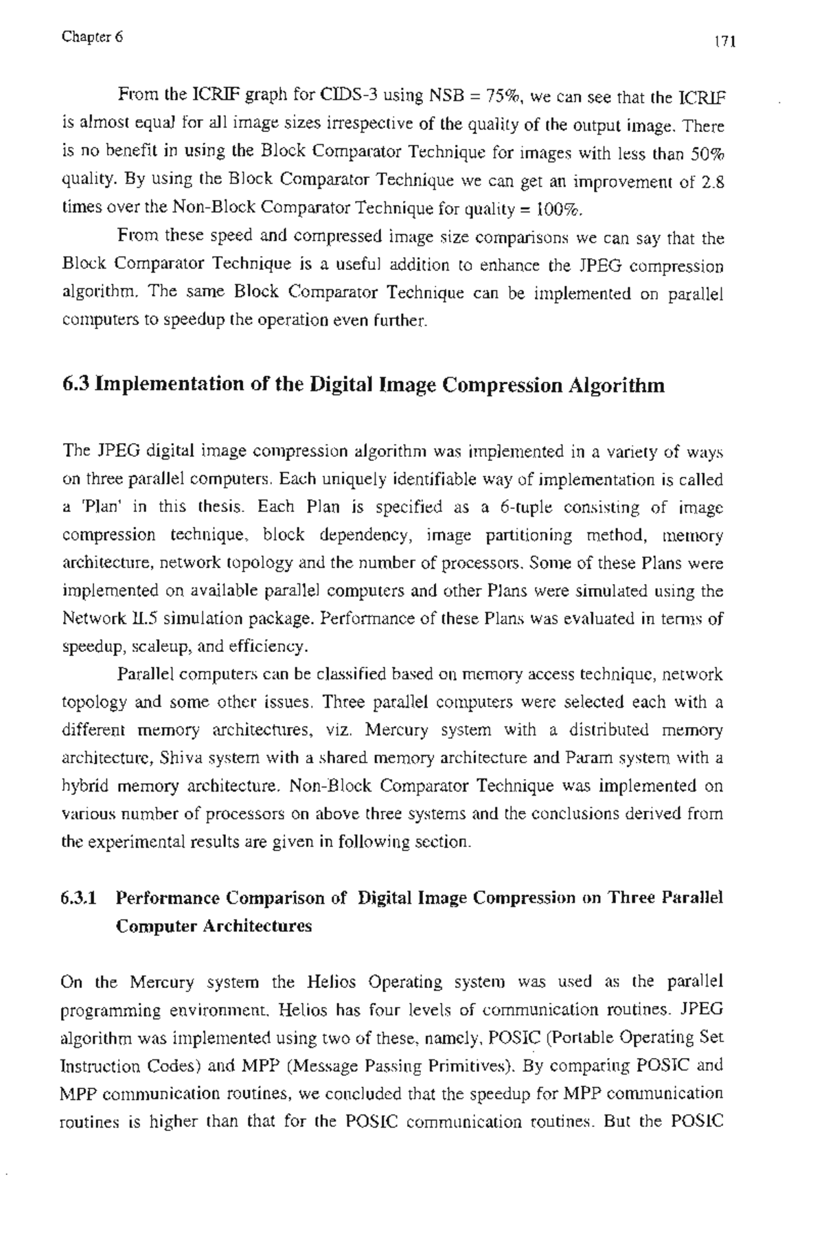 Digital Image Compression ON Parallel Computer-18 - From the ICRIF graph for CIDS-3 using NSB ...