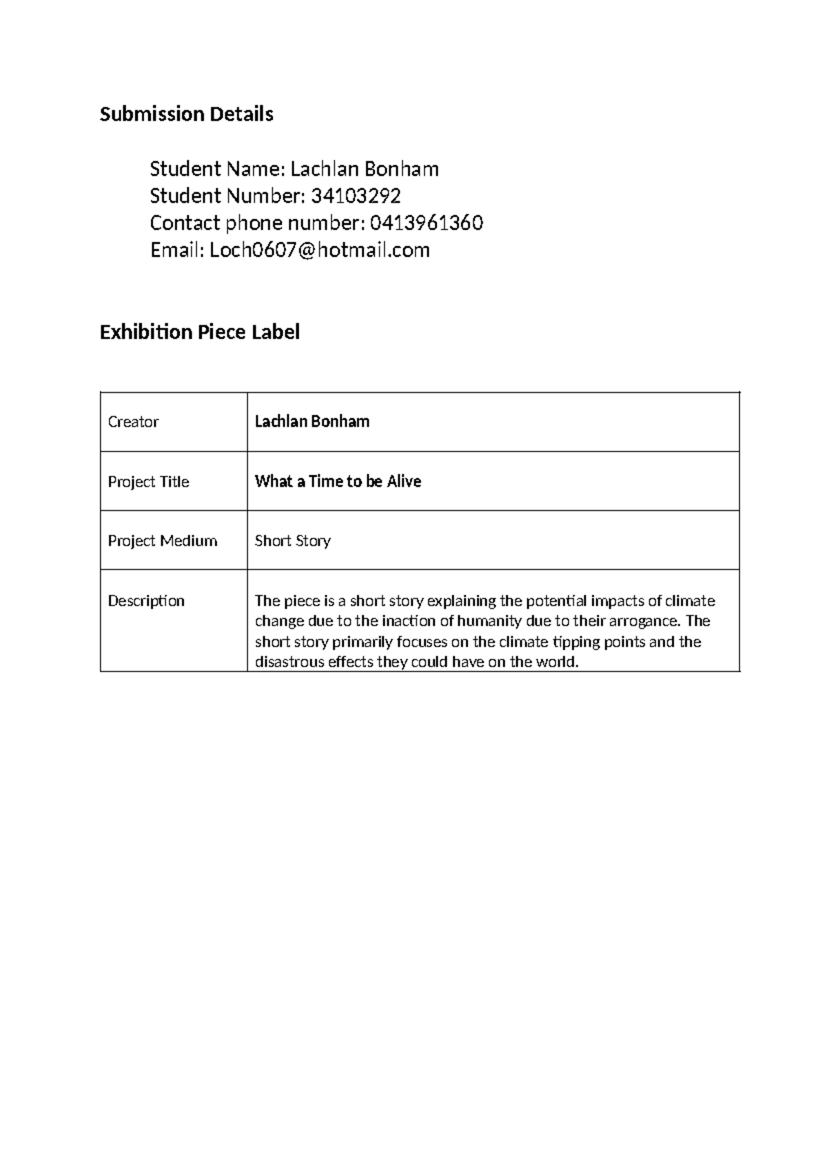 ENV245 Exhibition Label template - Submission Details Student Name ...