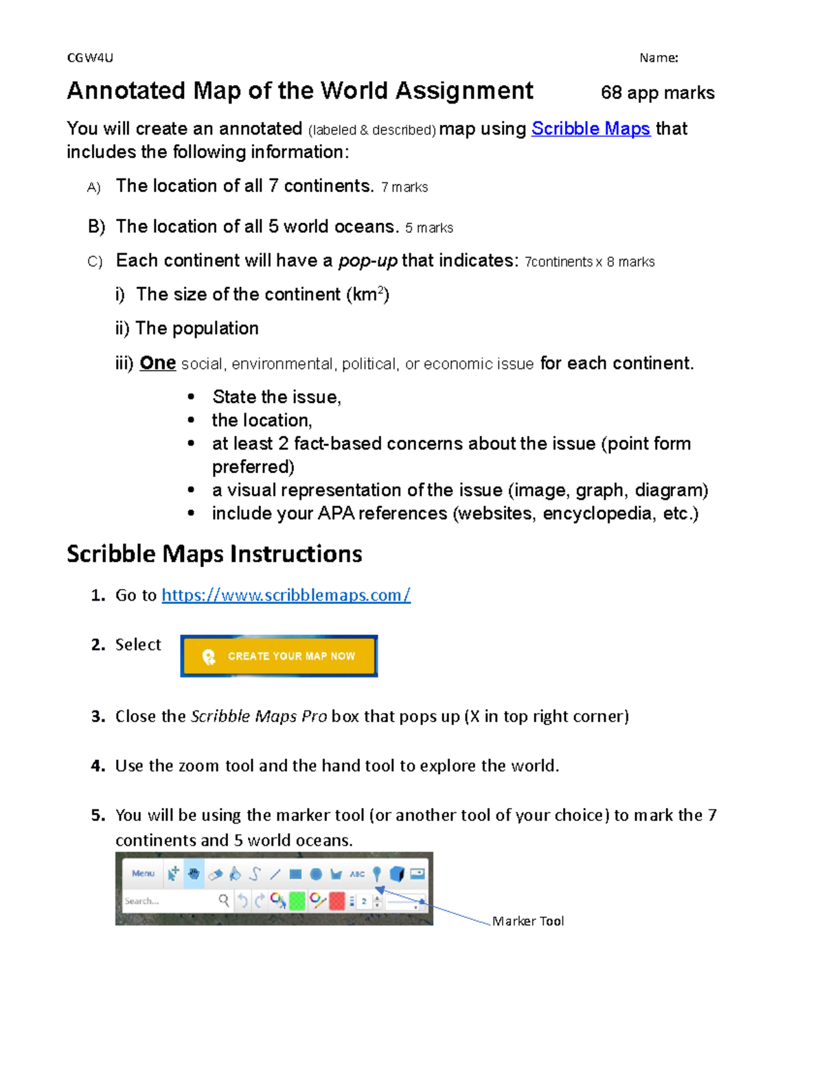 Annotated Map of the World Assignment 3 - 7 marks B) The location of ...