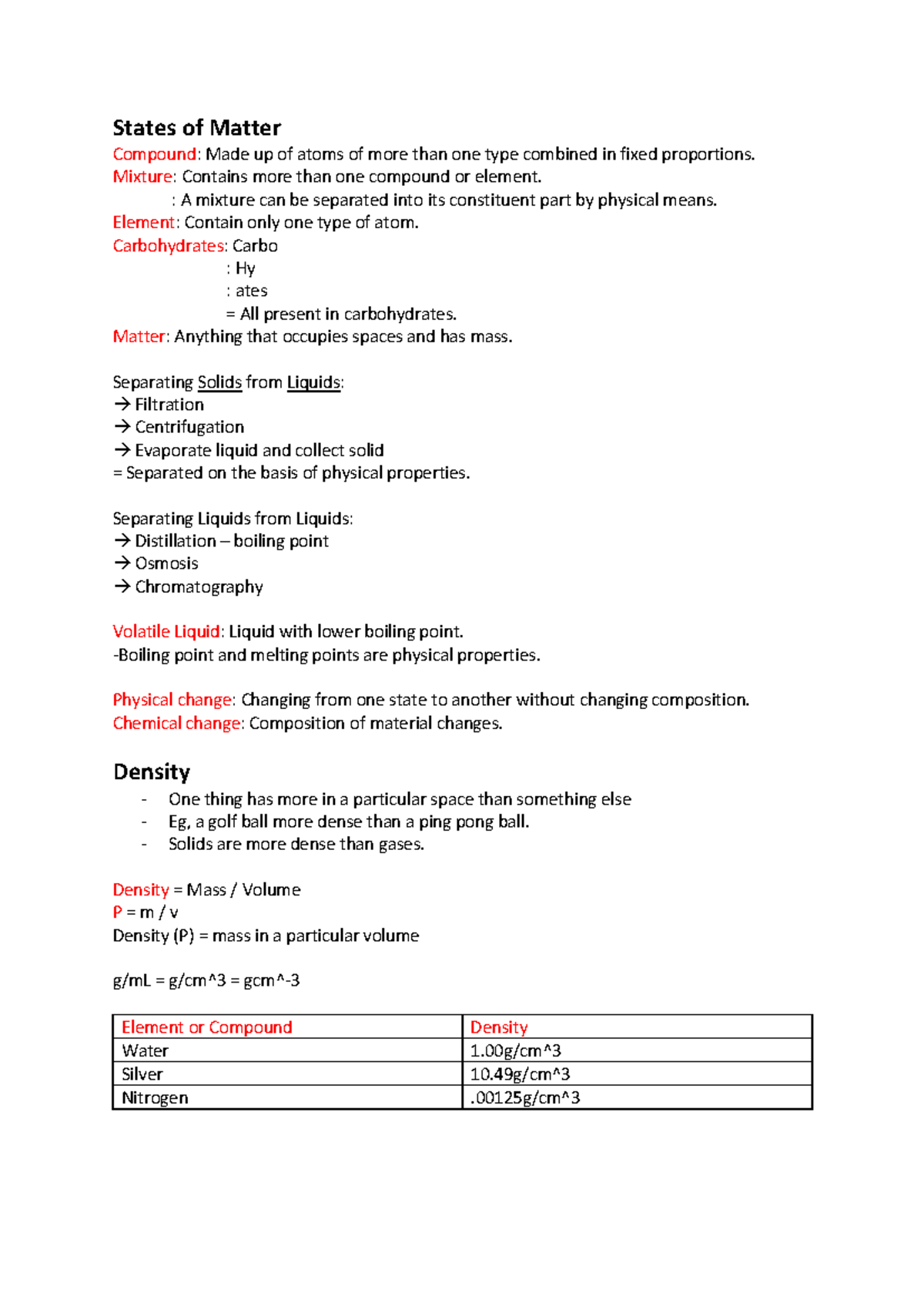 States of Matter, Density & Elements - States of Matter Compound: Made ...