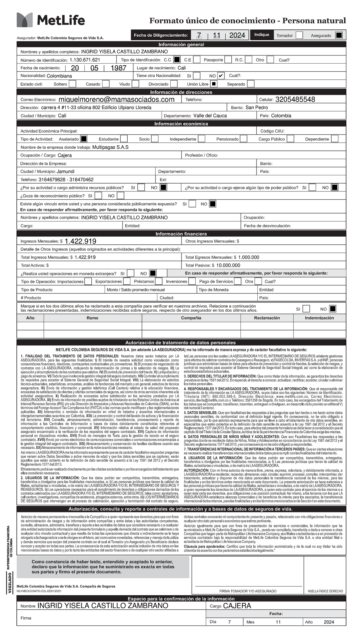 495916388- Sarlaft- Editable - Formato único de conocimiento - Persona ...