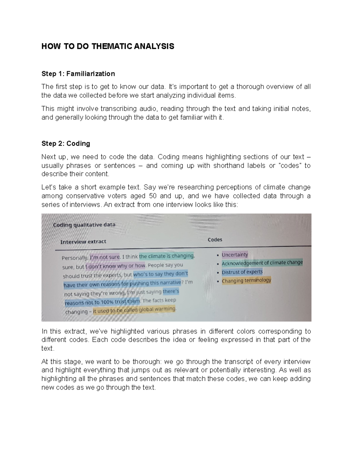 How to do Thematic Analysis blah blah - managerial economics - SWU ...