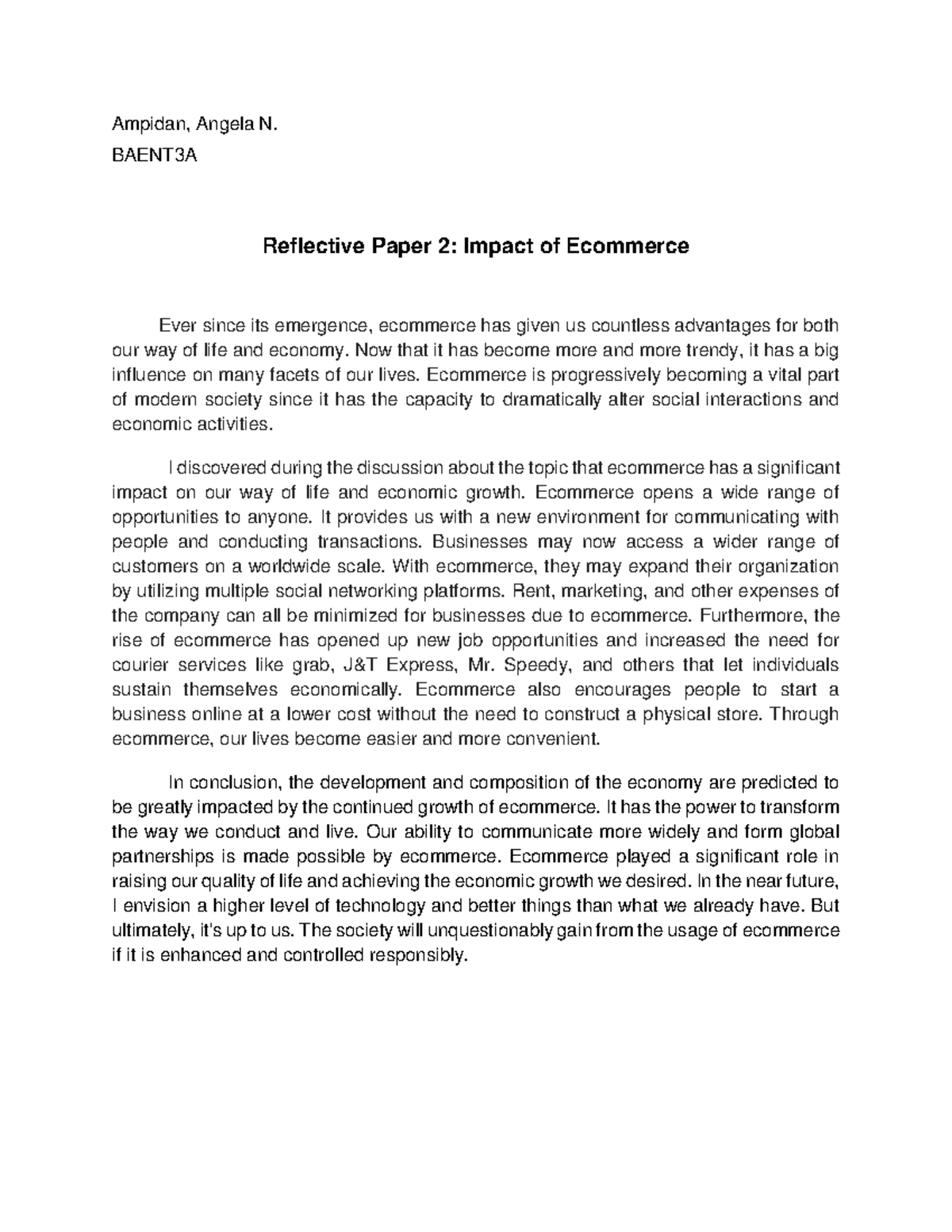 Ampidan, Angela - Reflective Paper 2 - Ampidan, Angela N. BAENT3A ...