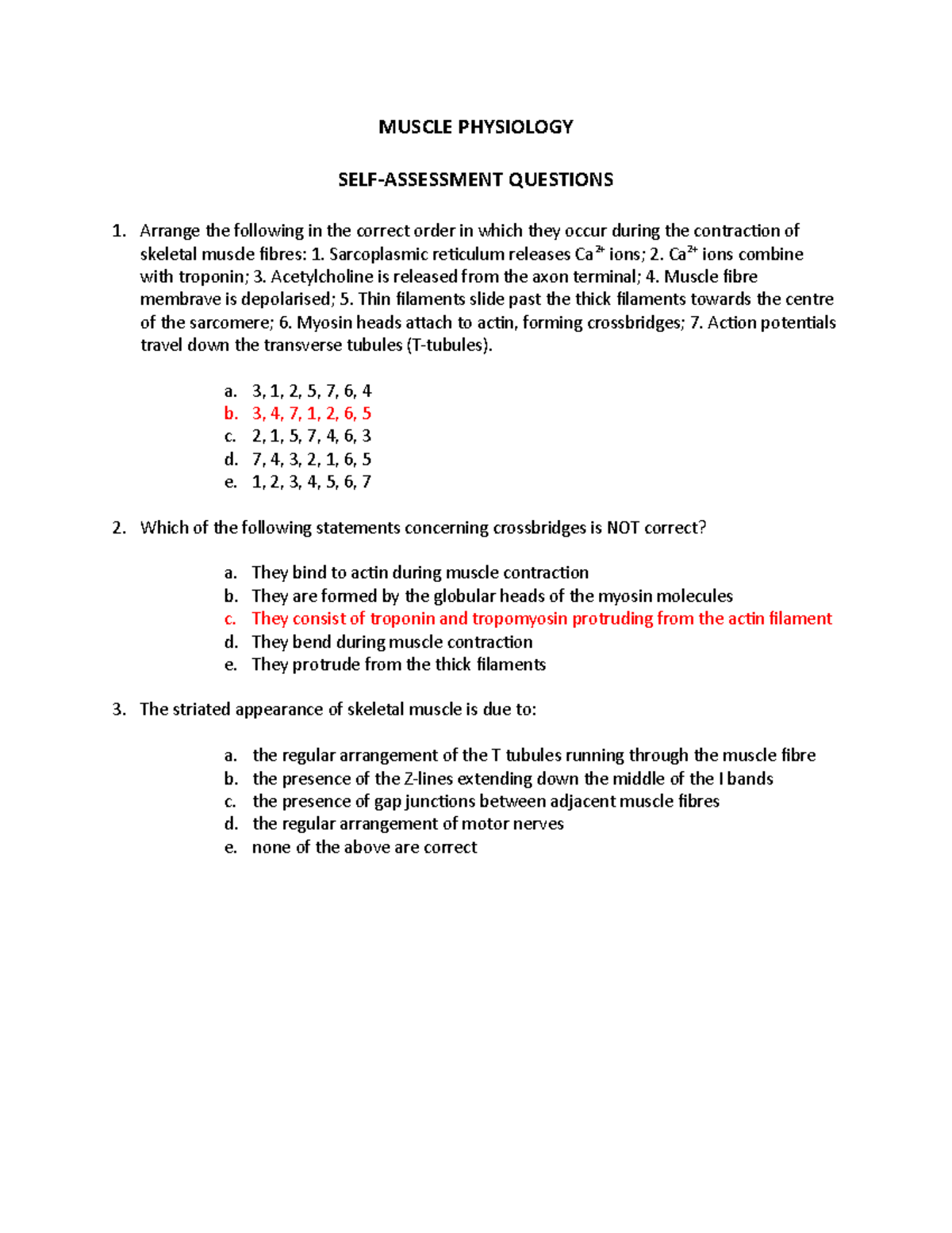 Muscle Self Assessments - MUSCLE PHYSIOLOGY SELF-ASSESSMENT QUESTIONS 1 ...