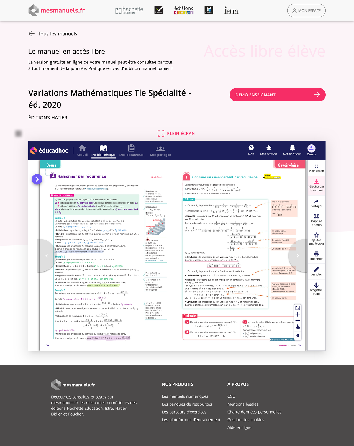 Accès libre - Variations Mathématiques Tle Spécialité - éd. 2020 des ...