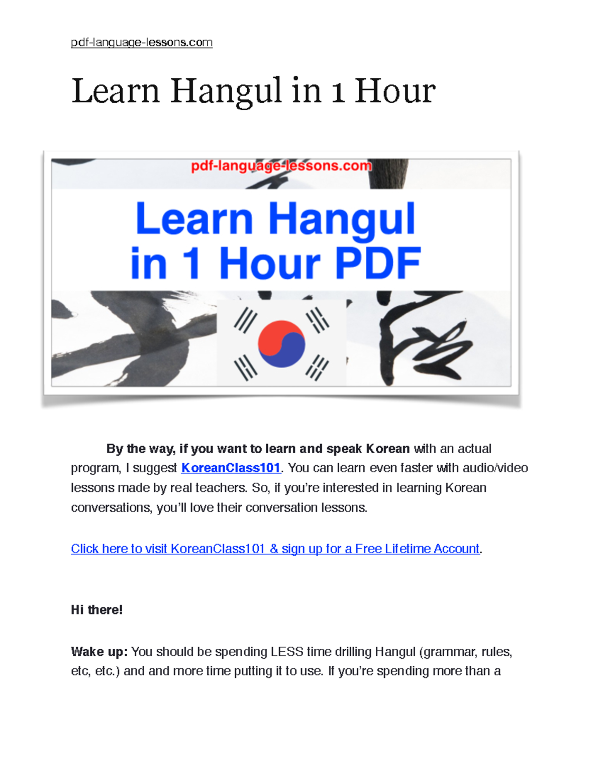 Korean PDF-hangul - Hangul practice - Learn Hangul in 1 Hour By the way ...