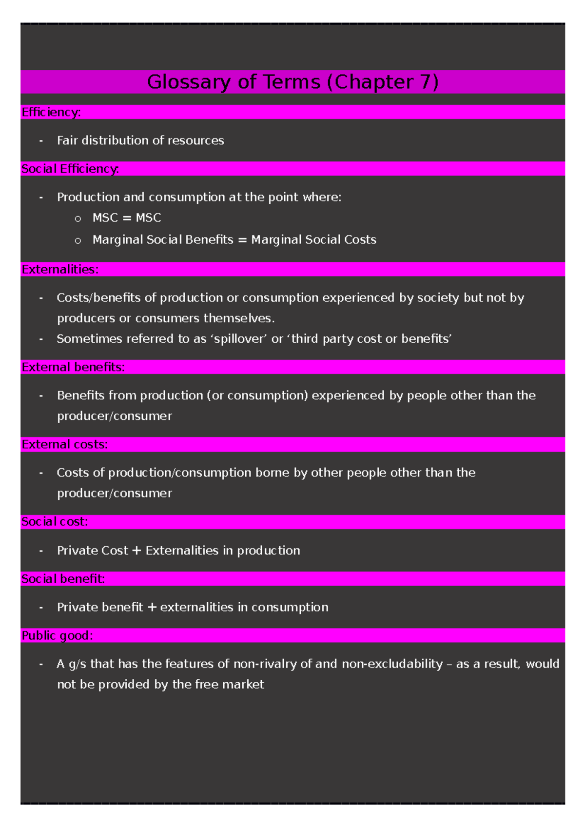 POE Notes ch. 7 - Summary of textbook chapter - Principles of Economics ...