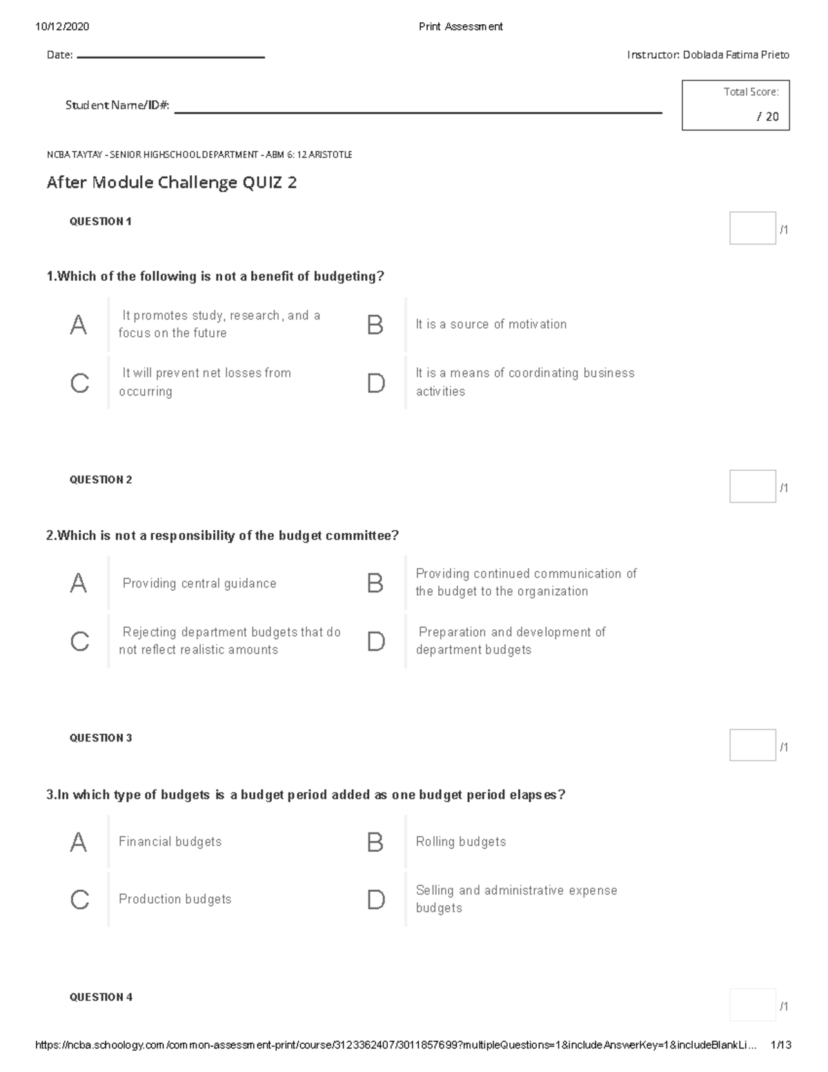 BF Q2 - it just a quiz - Date: Instructor: Doblada Fatima Prieto ...