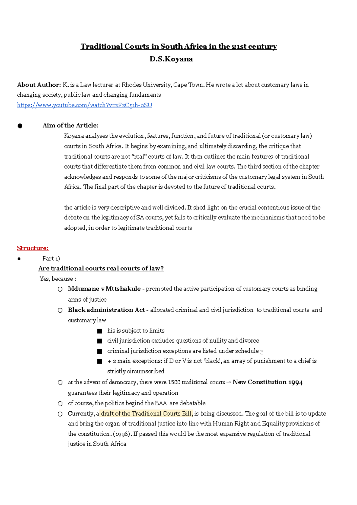 Traditional courts in south africa - D.S.Koyana - Traditional Courts in ...