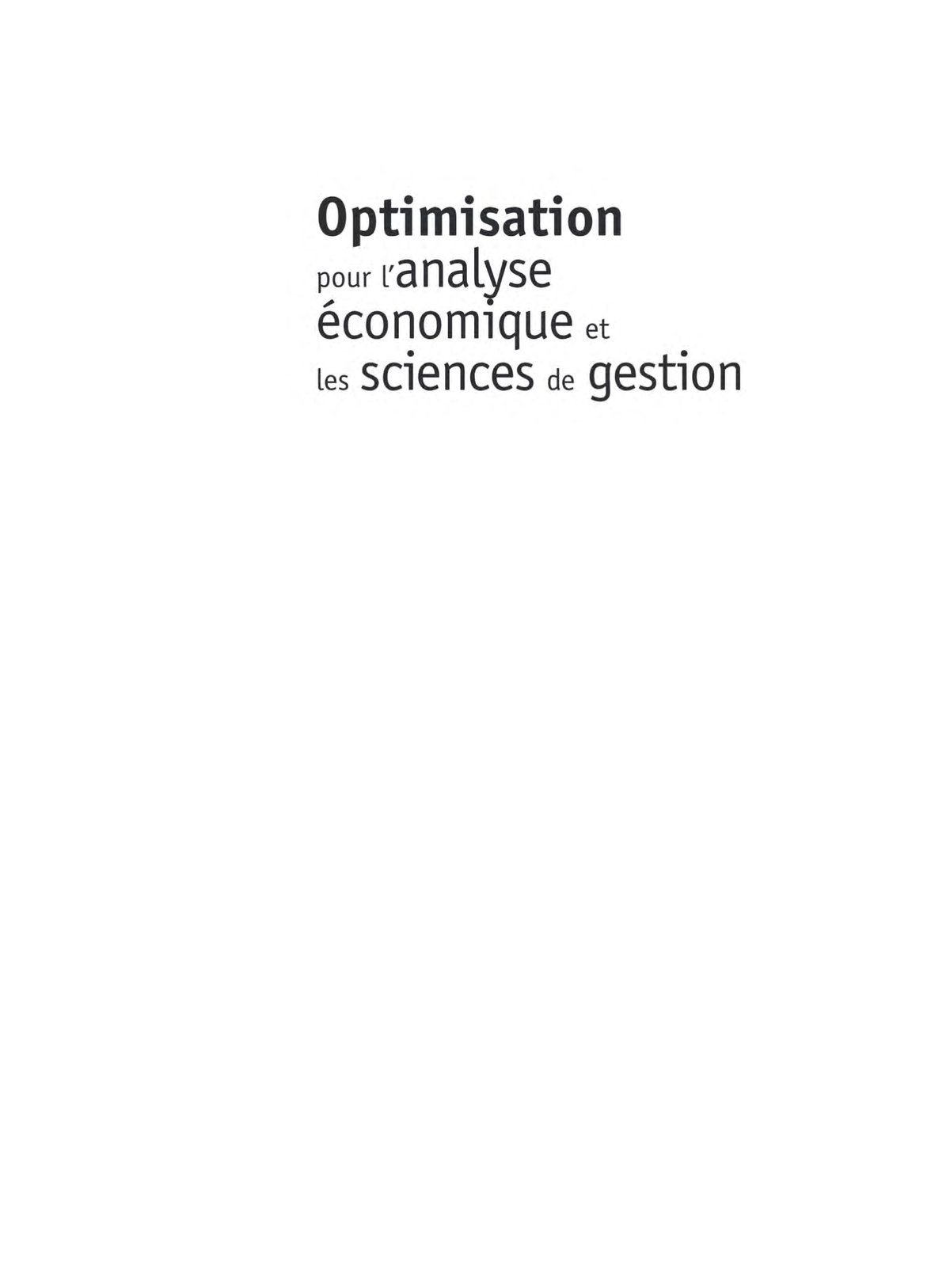 Cours Optimisation L 3 - Analyse mathematique - Studocu