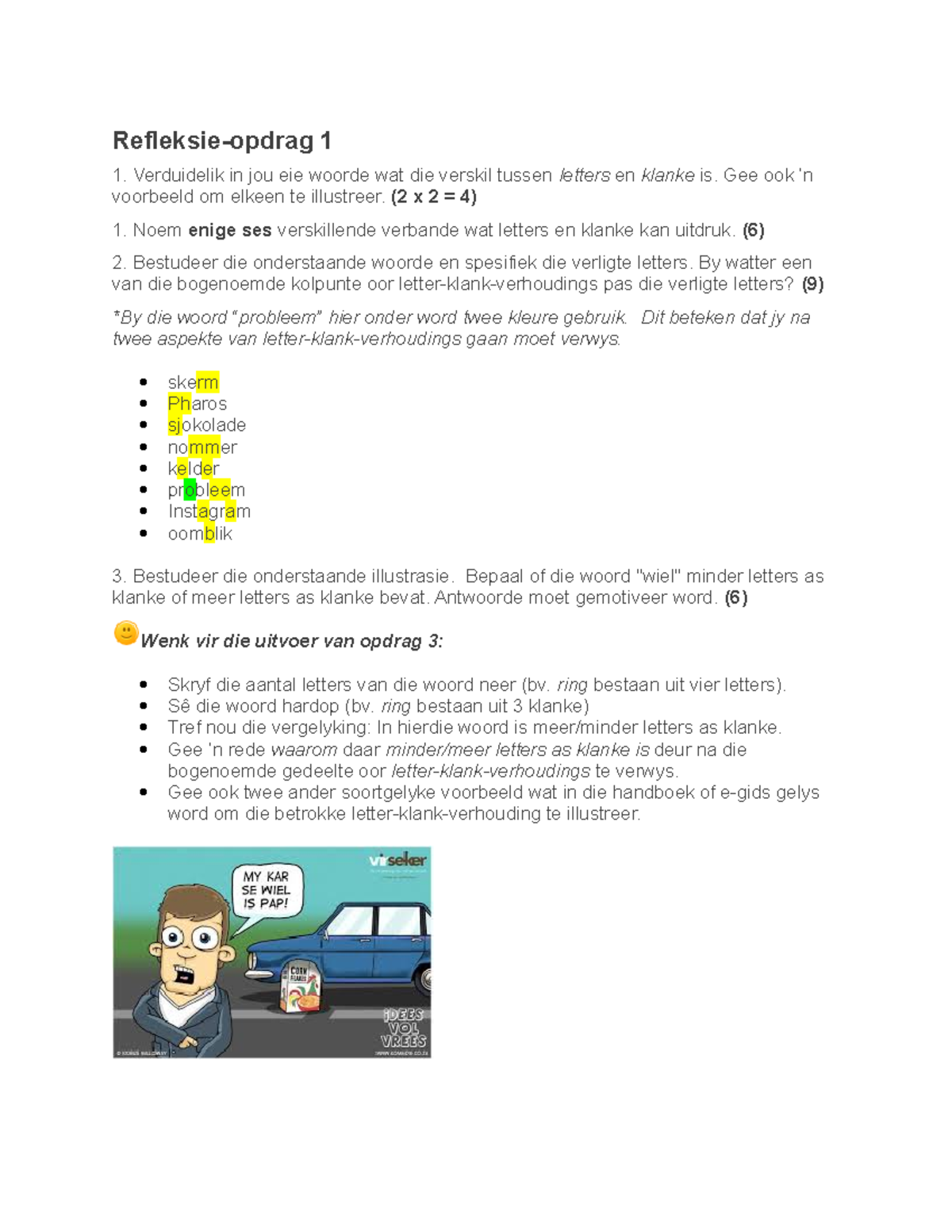 Refleksie opdrag 1 - Reflection Assignment 1 answers/memo - Refleksie ...