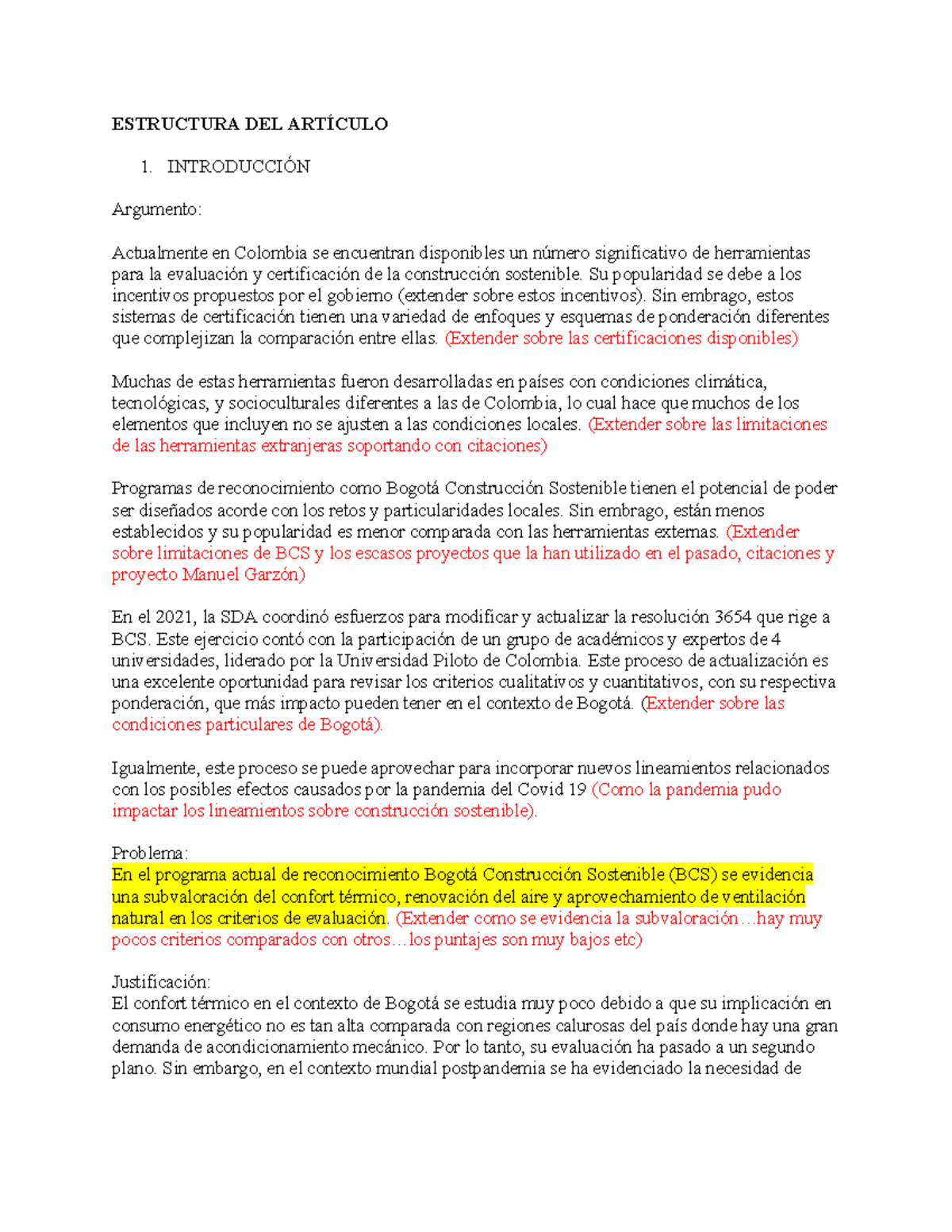 Estructura DEL Artículo - ESTRUCTURA DEL ARTÍCULO 1. INTRODUCCIÓN ...