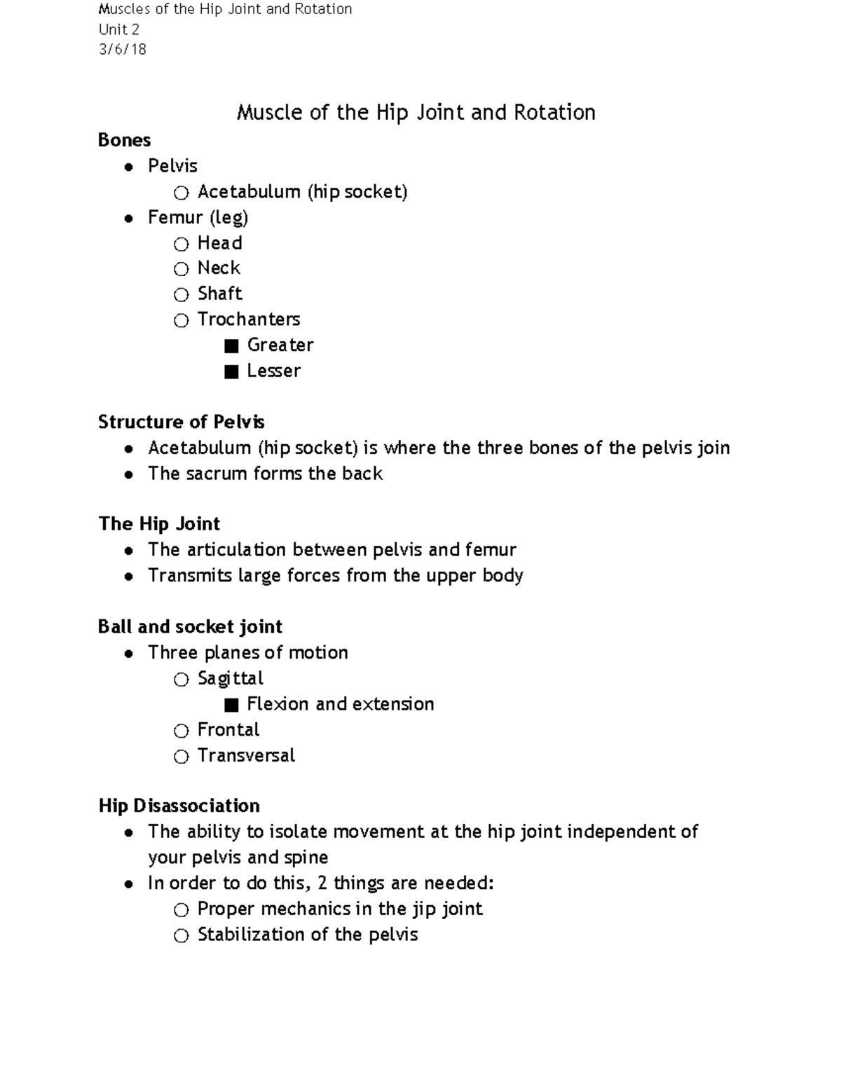 Muscle of the Hip Joint and Rotation - Anterior 2. Posterior 3. Medial ...