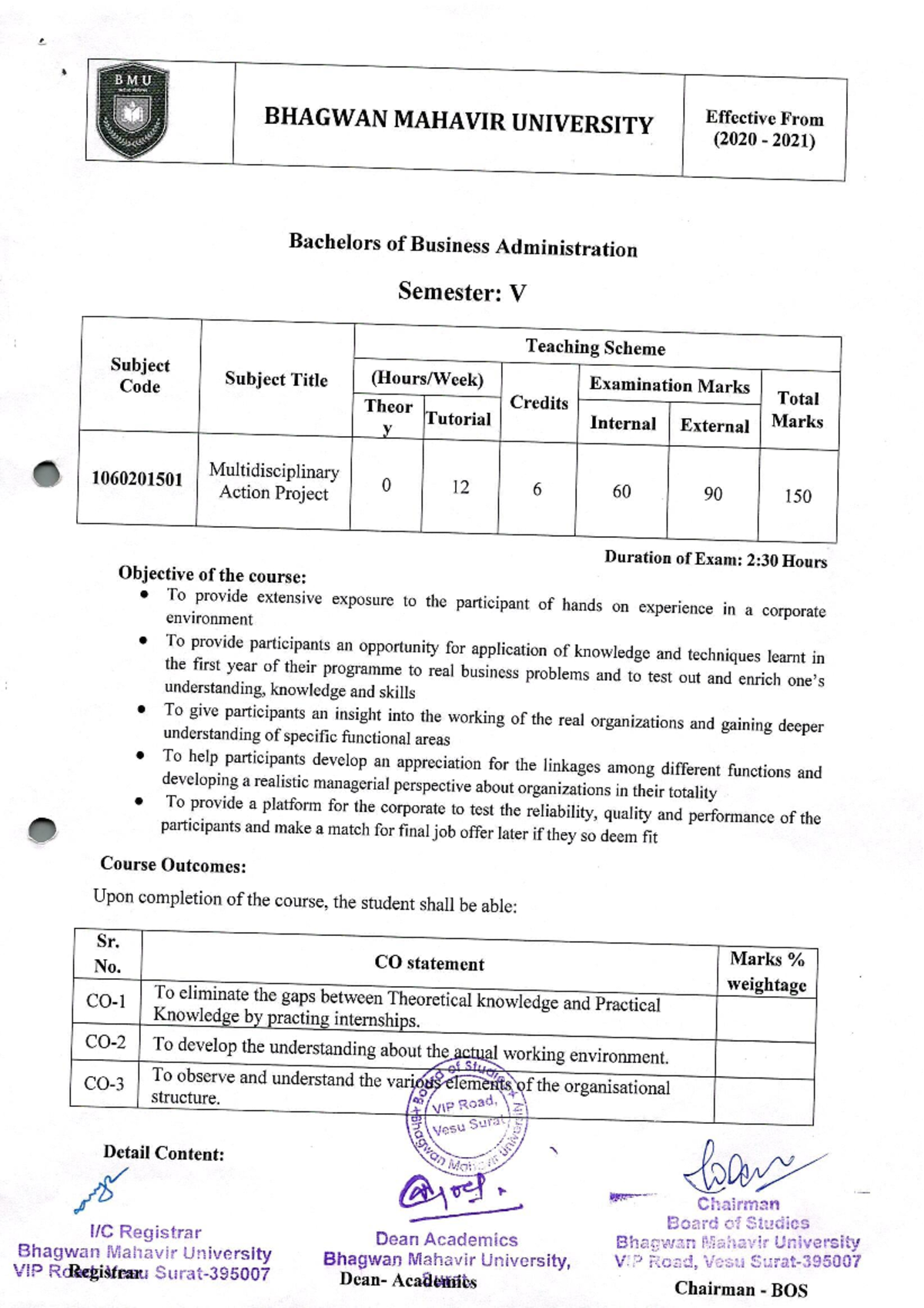 10602015 01-Multidiscipliinary Action Project - BMU BHAGWAN MAHAVIR ...
