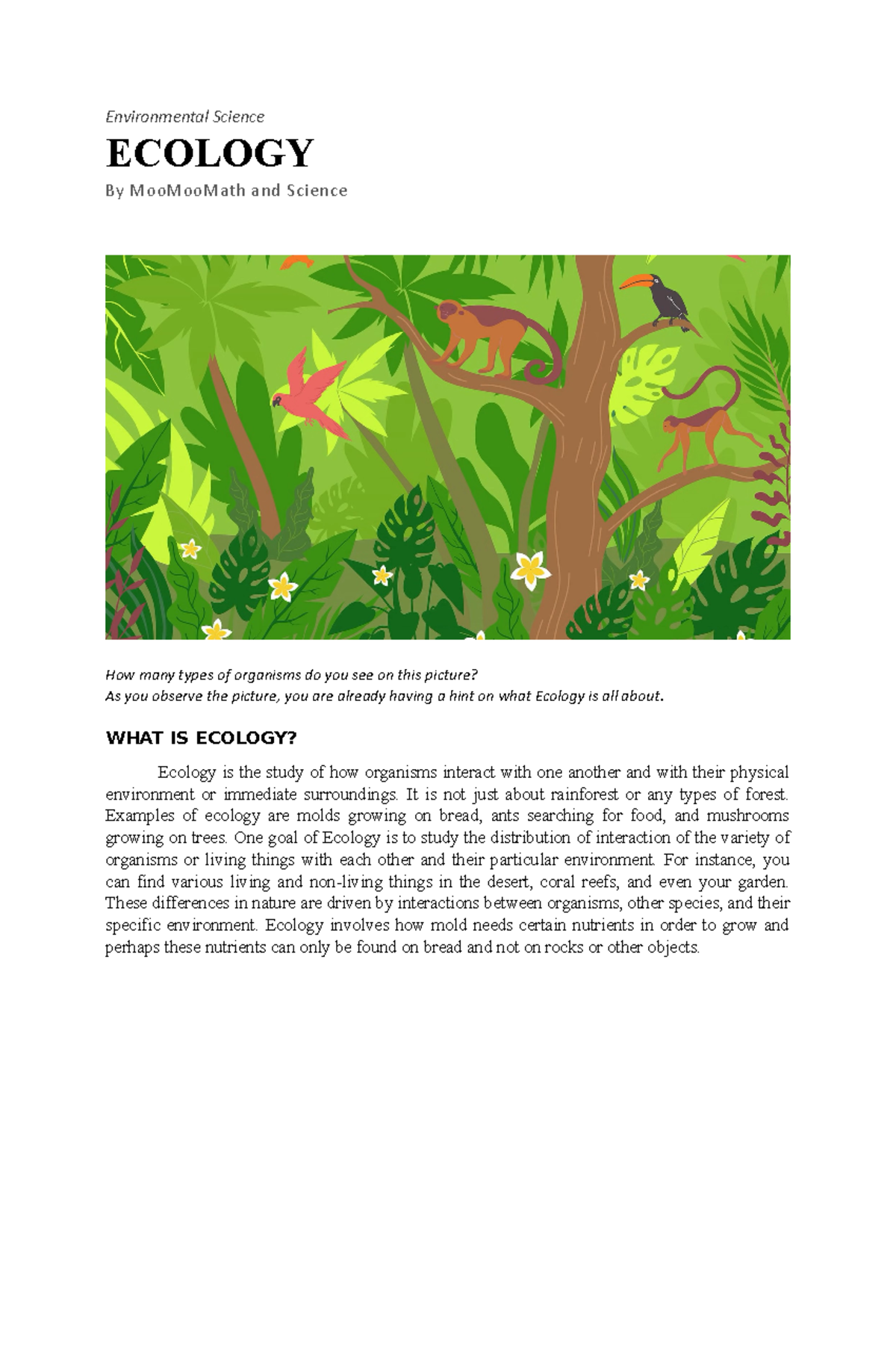 Environmental Science - Ecology - Environmental Science ECOLOGY By ...