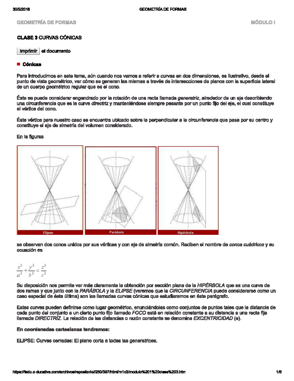 Curvas conicas - GEOMETRlA DE FORMAS CLASE 3 CURVAS CONICAS Imprimir el ...