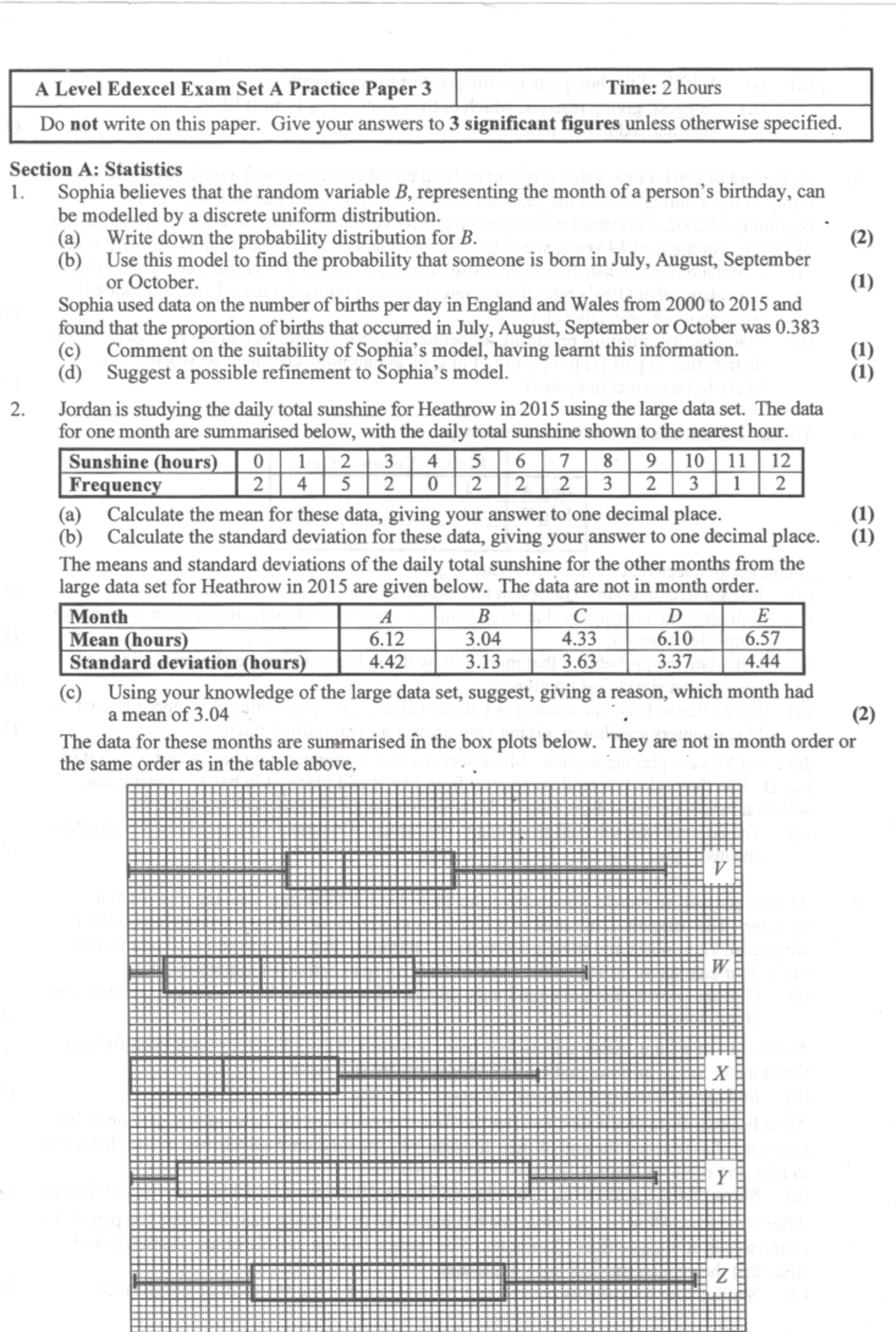 Stats and Mechanics Paper 3 Set A - Studocu