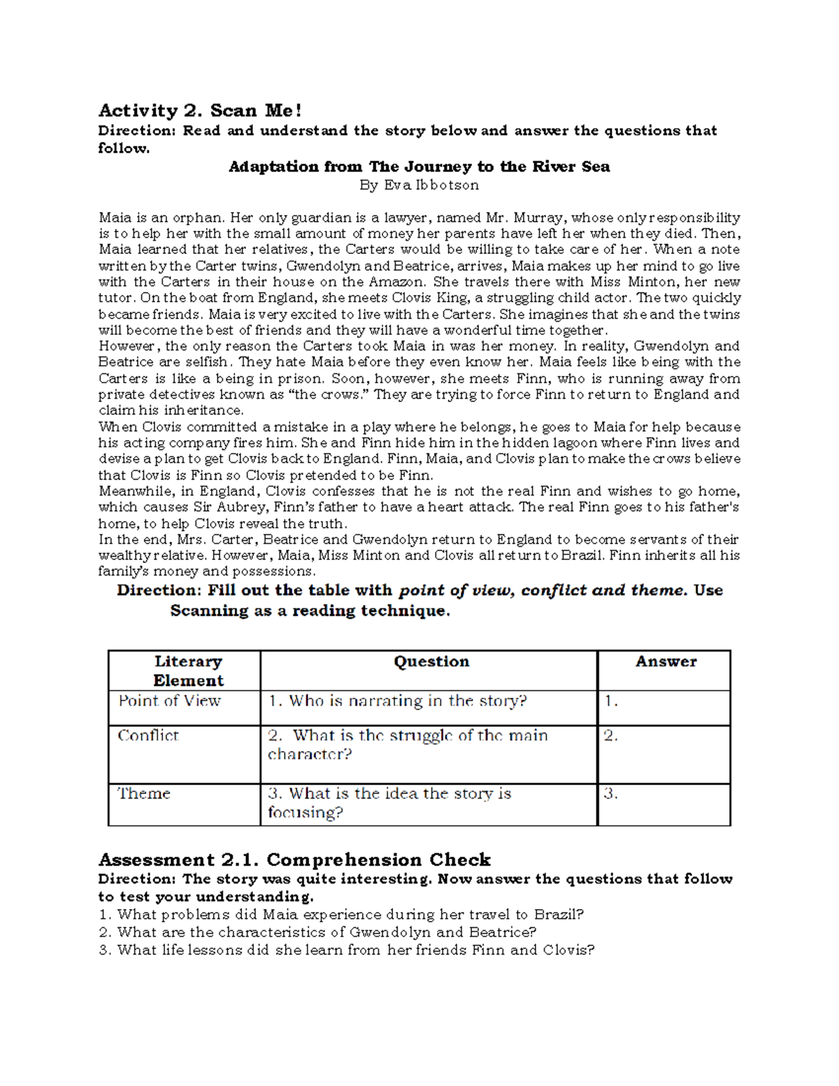 Activity 2 week 6 1 - secret - Activity 2. Scan Me! Direction: Read and ...