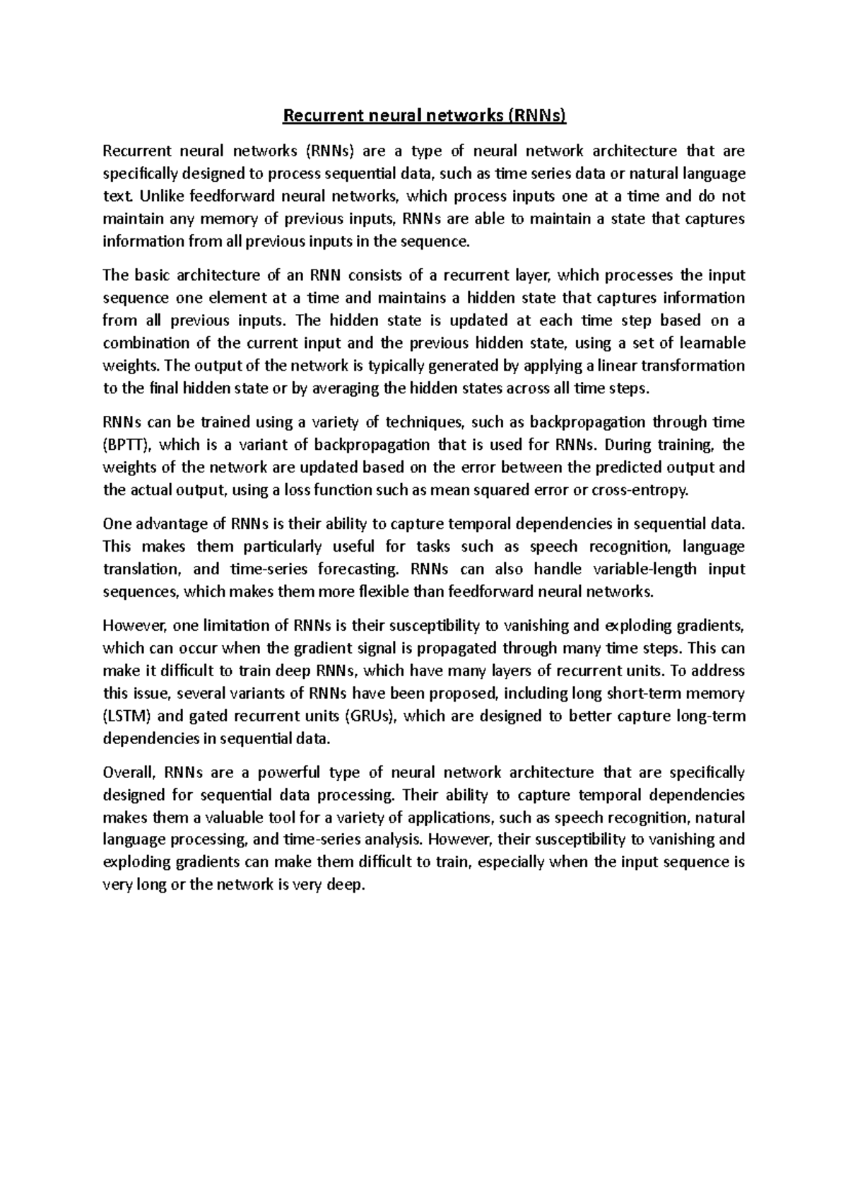 Recurrent Neural Networks Rnns Unlike Feedforward Neural Networks