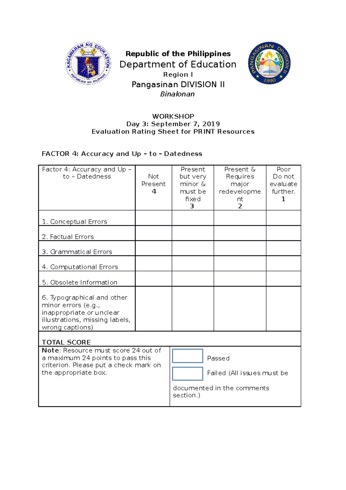 Workshop - notes - Republic of the Philippines Department of Education ...