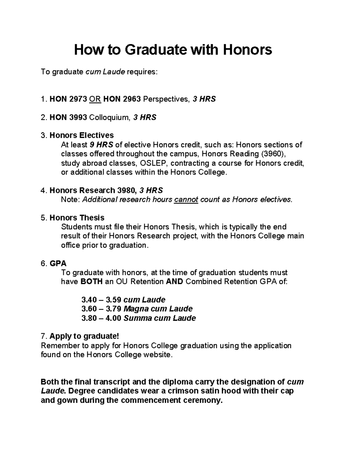 Graduate with Honors-Updated MD 2021 - How to Graduate with Honors To ...