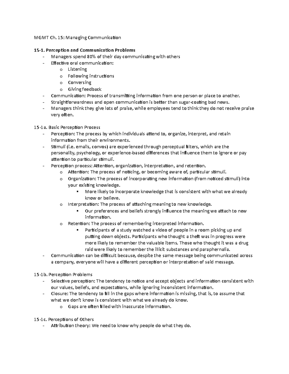 MGMT Ch. 15 - Alexander - MGMT Ch. 15: Managing Communication 15-1 ...