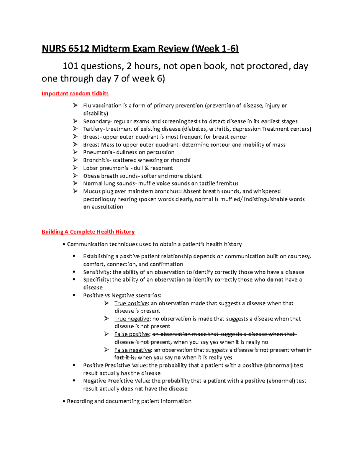 My Midterm Exam Review - Study Guide for Mid-Term Exam - NURS 6512 ...